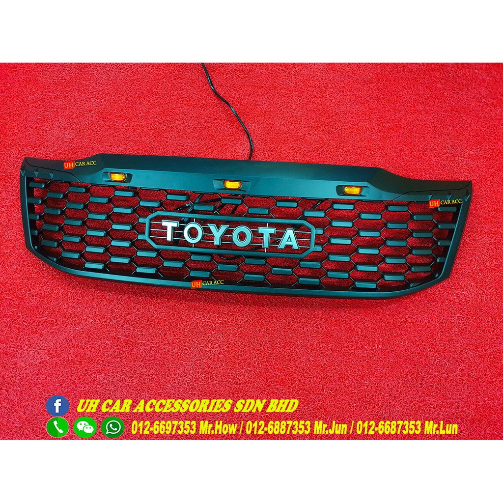 Toyota Hilux Vigo Champ 2012-2015 TRD Front Grill Grille With LED TOYOTA Logo [READY STOCK ...