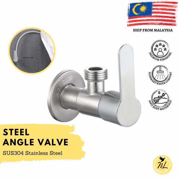 HEMOS Paip Bilik Air Injap Sudut SUS 304 Bathroom Faucet Angle Valve HM ...