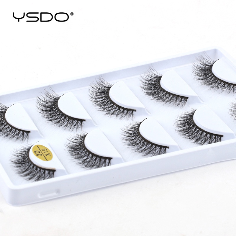 YSDO Natural Long 5 Pairs False Eyelashes 3D Handmade Eyelash | Shopee ...
