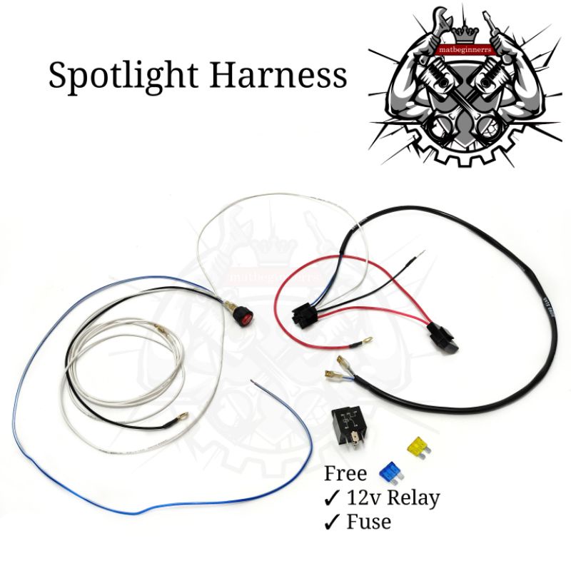 Wiring Harness wayar Spotlight sportlight Sport Light set Motorcycle ...