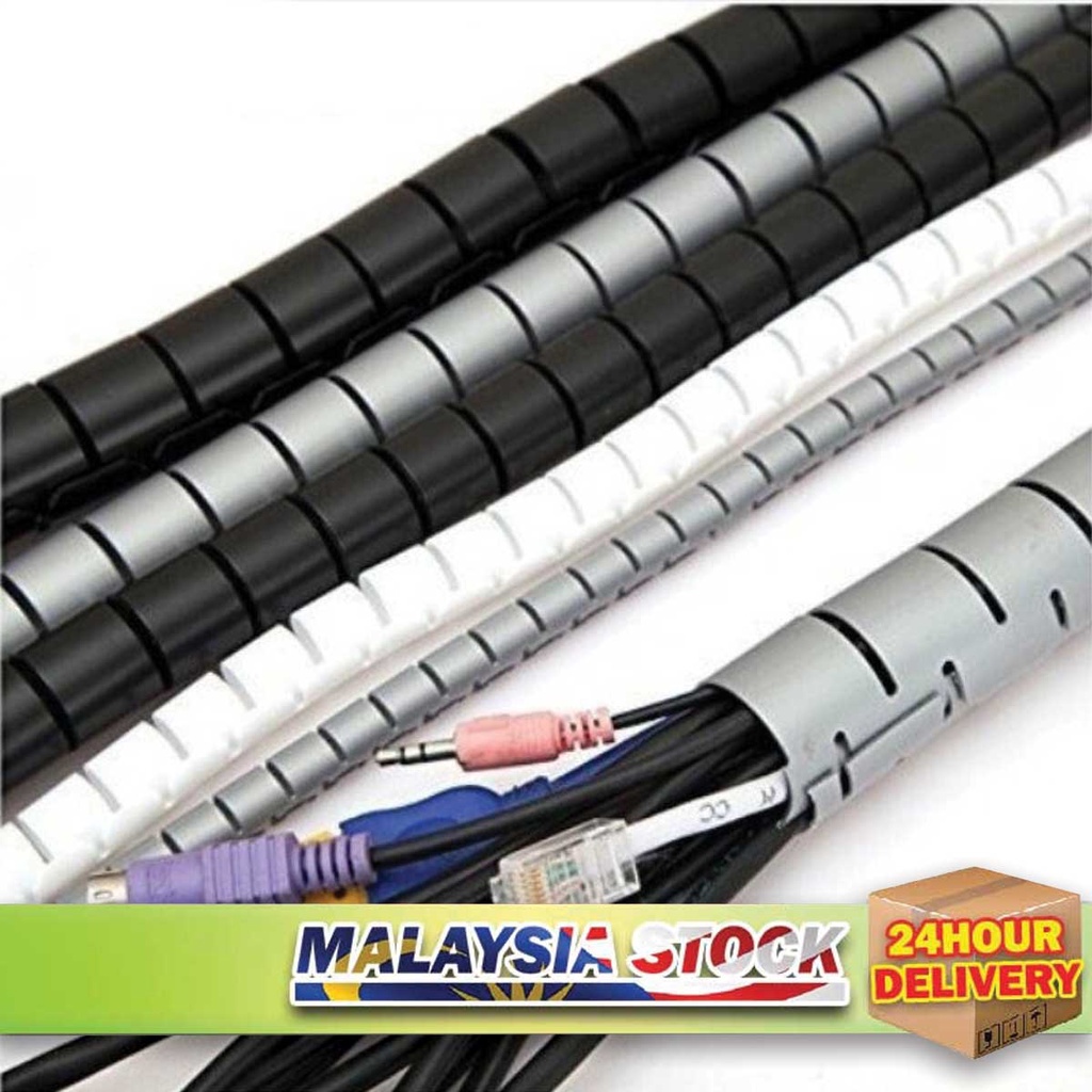 Flexible Spiral Tube Cable Wire Wrap Tidy Organizer Wrapping Band ...