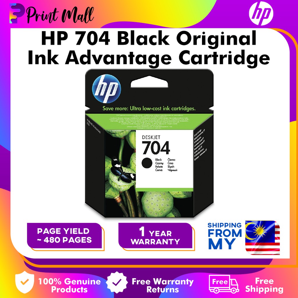 HP 704 Black Original Ink Cartridge (CN692AA),For 2060-K110a | Shopee ...