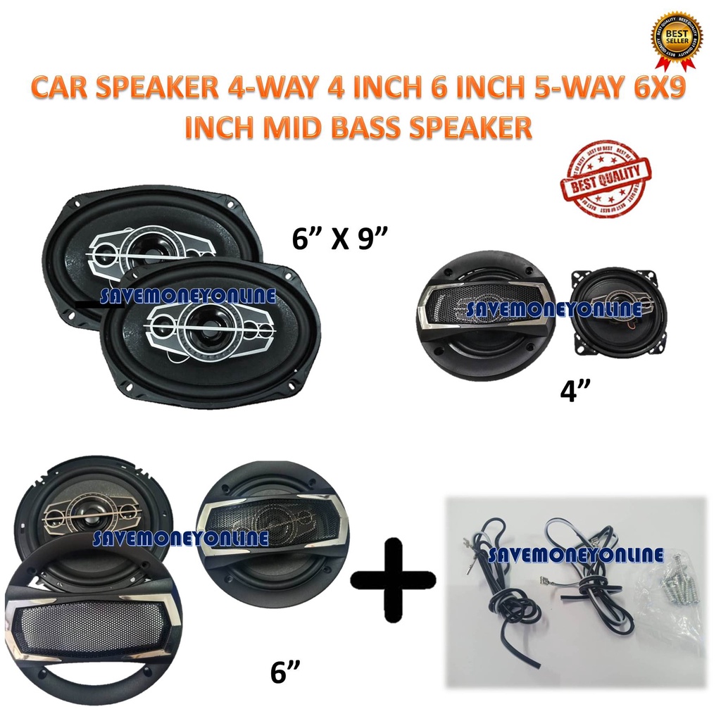 CAR SPEAKER 4-WAY 4 INCH 6 INCH 5-WAY 6X9 INCH MID BASS SPEAKER ...