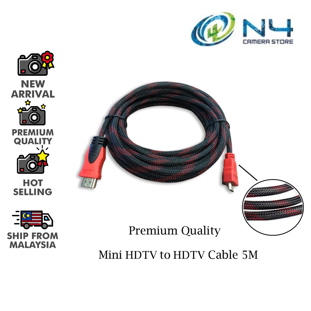 Mini HDTV to HDTV Cable Micro HDTV Cable Adapter Camera HDTV Cable Type ...