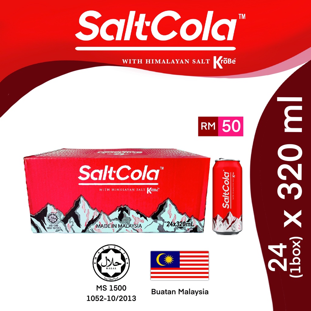 Krobe SaltCola (Garam Himalayan) 1box(24tin) x 320ml salt cola | Shopee ...