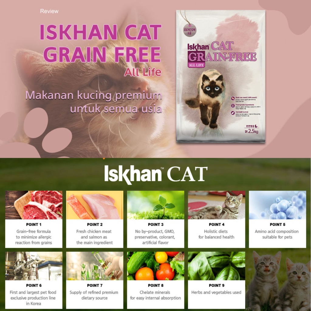 ISKHAN Cat Grain Free All Life Cats 6.5KG | Shopee Malaysia