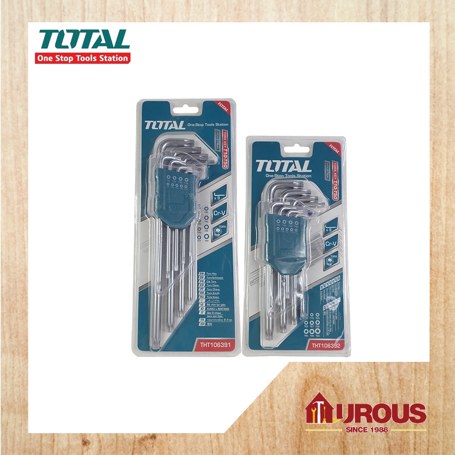 TOTAL 9PCS TORX KEY SET SIZE:T10-T50 THT106391 / THT106392 | Shopee ...