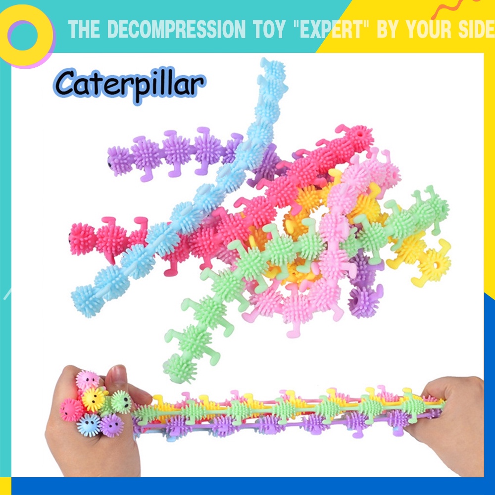 Worm Stretch Noodle Fidget Toys TPR Caterpillar Noodle Rope Stretch ...