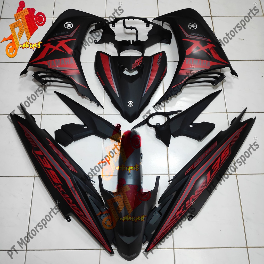 Yamaha Lc 135 Cover Set Matt Black MX KING Black V2 V3 V4 V5 V6 V7 HLD ...