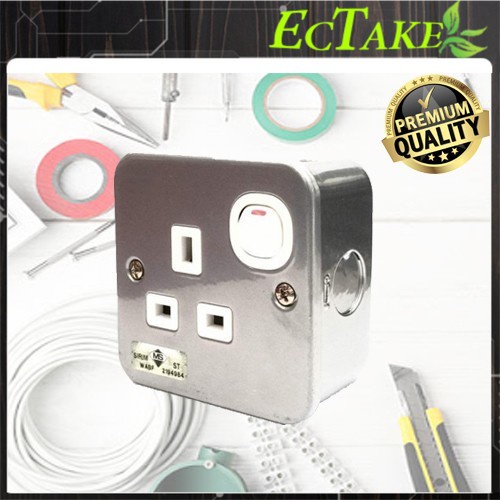 [ECTAKE] 13A METAL CLAD SINGLE SWITCH SOCKET BOX OUTLET with SIRIM ...