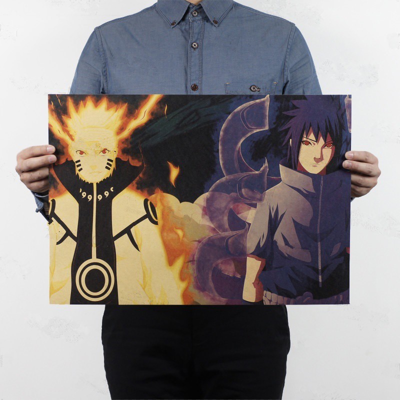 Japan Anime Naruto Shippuden Characters Wall Poster Wall Decals Kraft ...