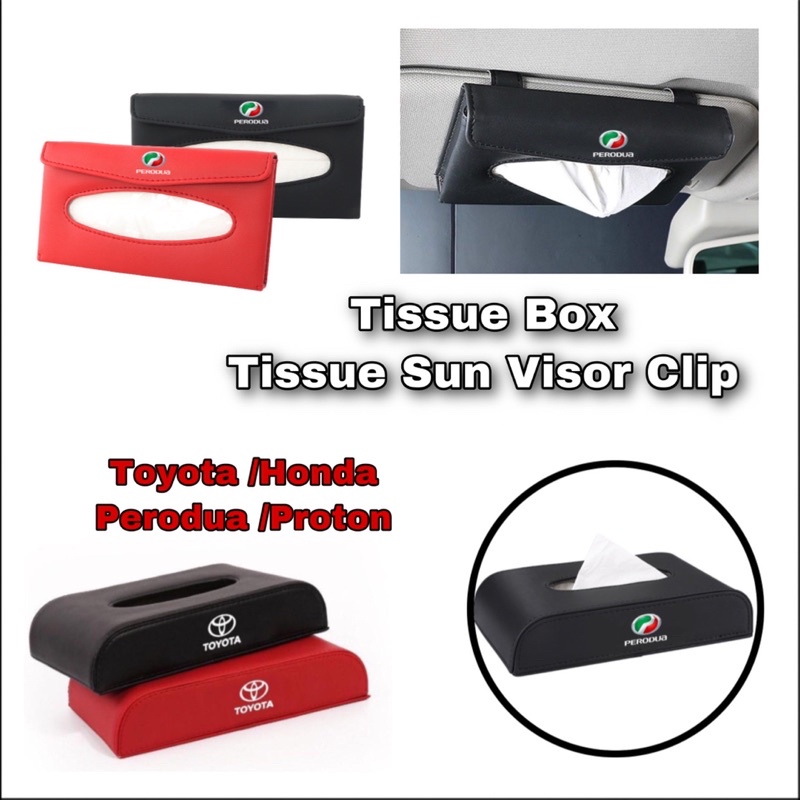 Pvc Tissue Box/Visor Clip On/Card Holder Perodua/toyota/Honda/Proton ...