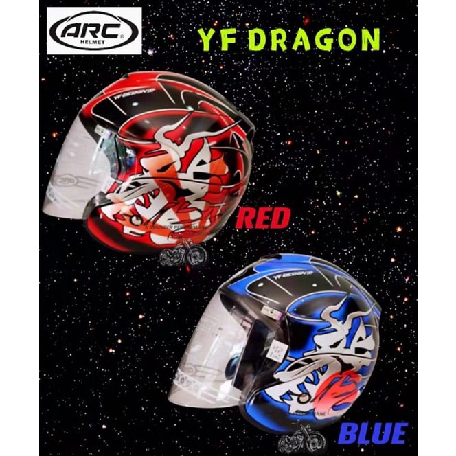 ARC YF DESIGN DRAGON HELMET RED/ BLUE 100% ORIGINAL /MOTORCYCLE HELMET ...