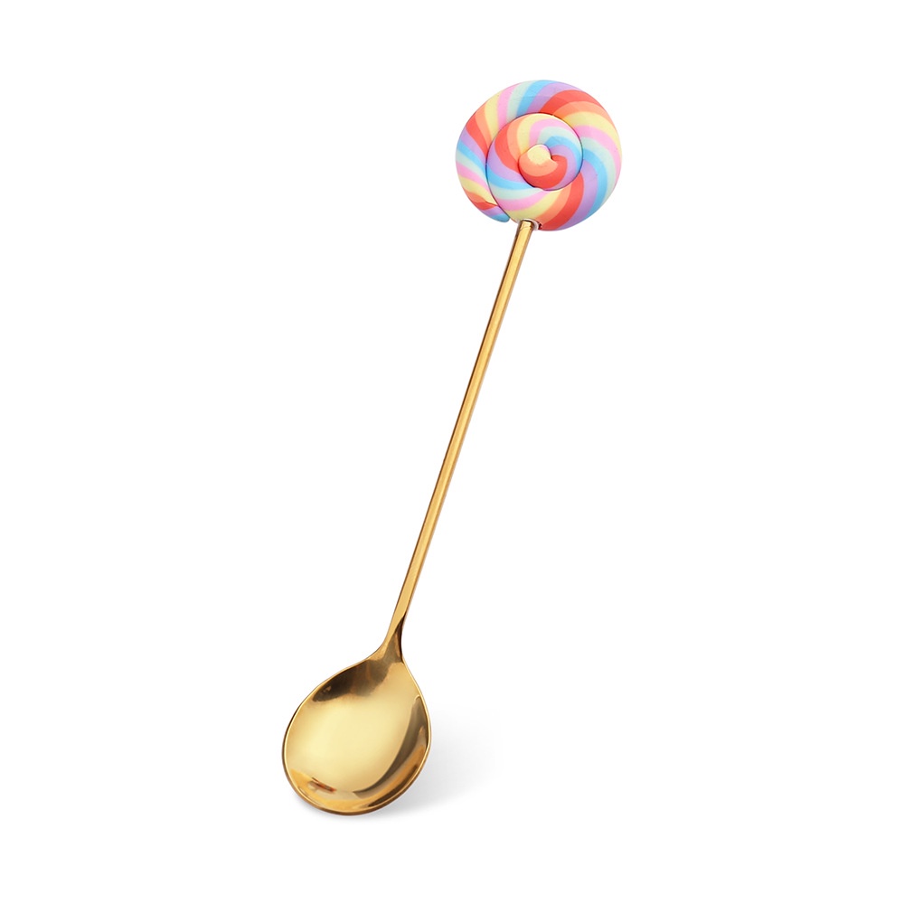 Cute Stainless Steel Donut Lollipop Spoon Fruit Forks Teaspoon Milk ...