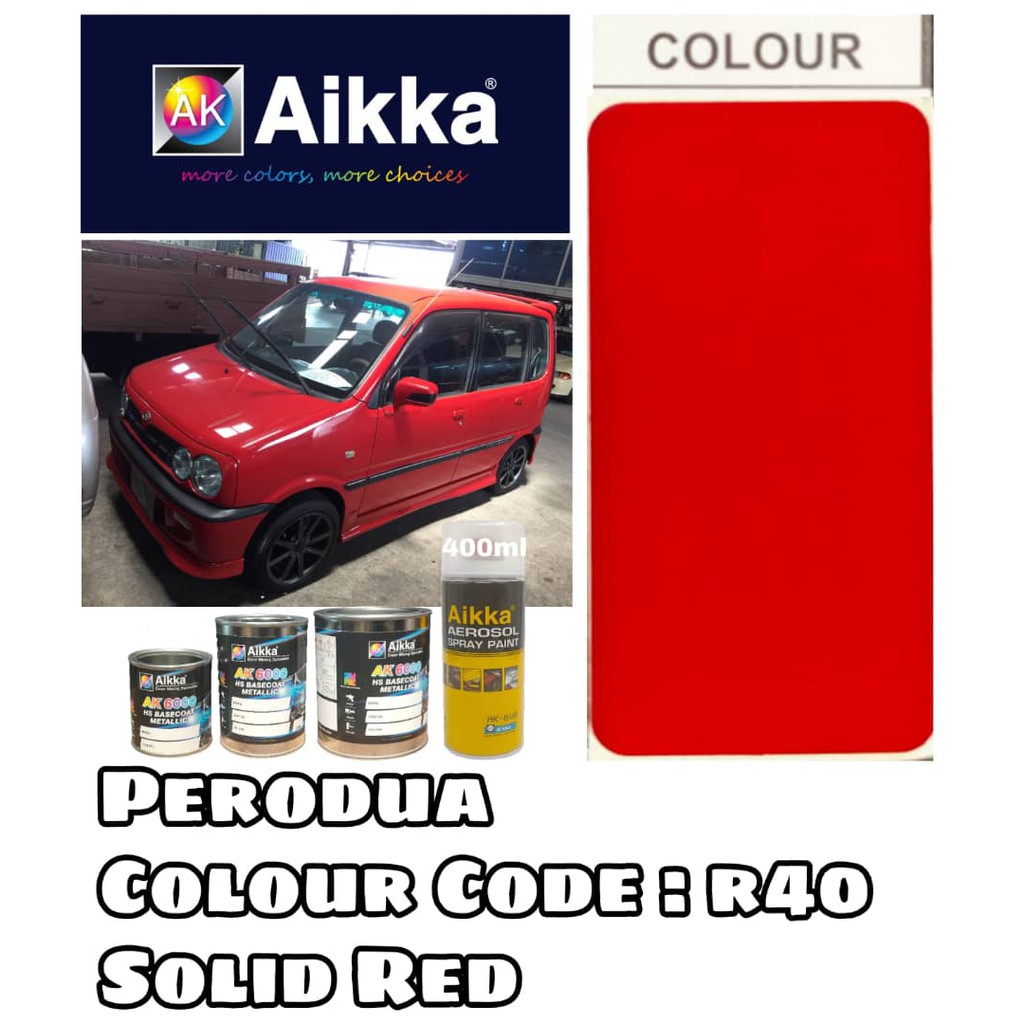 AIKKA Automotive Paint / Perodua R40 RED / Touch Up Paint / DIY Cat ...