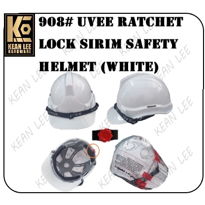 908# UVEE RATCHET LOCK SIRIM SAFETY HELMET (WHITE/ YELLOW/ BLUE)/ TOPI ...