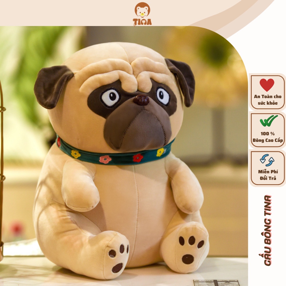 Soft and Fluffy Pug Dog Teddy Bear Lovely Stuffed Animal Size 30cm ...
