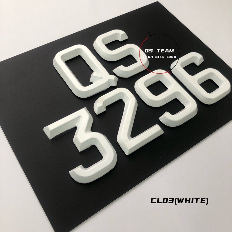 Plate Number Motor Besi Silver / Putih (Double Sided Tape) Font Only ...