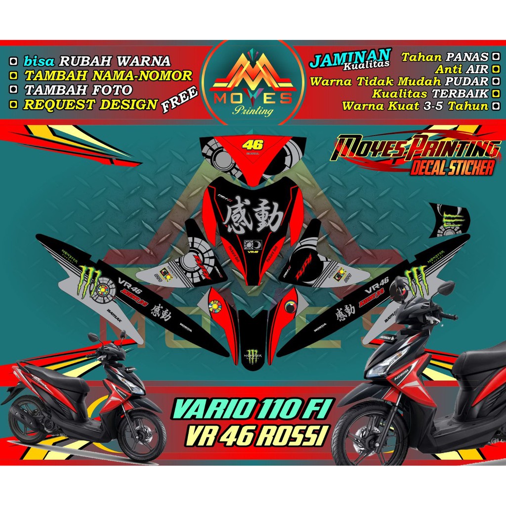 Honda Vario 110 Fi Vr46 Rossi Full Body Decal | Shopee Malaysia