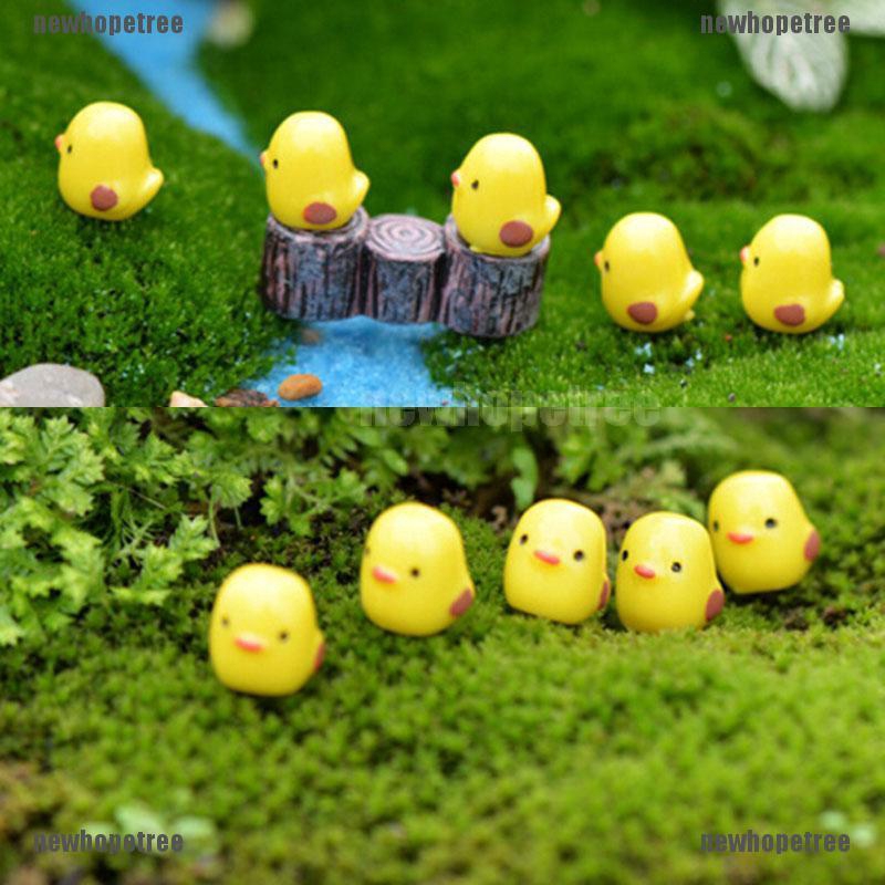 5pcs mini Yellow Chicken micro fairy garden miniature decoration ...