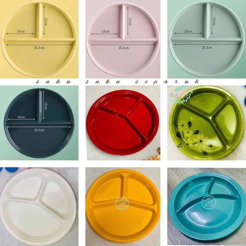 Pinggan Suku Suku Separuh Pinggan Diet Pinggan DSSS Portion Plate ...