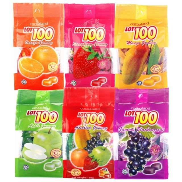 Lot 100 Fruits Sweet Gummy Assorted Flavours - apple/orange/mango/blackcurrant/assorted fruits ...
