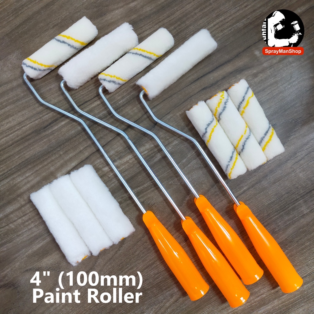 Paint Roller 4" Inch 100mm Mini Roller Lamb Wool & Cotton Wool For ...