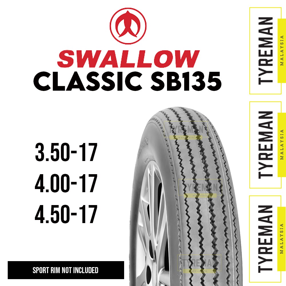 TAYAR MOTOSIKAL Swallow Classic SB-135 3.50-17 > 4.50-18 TT Tyre (Cafe ...