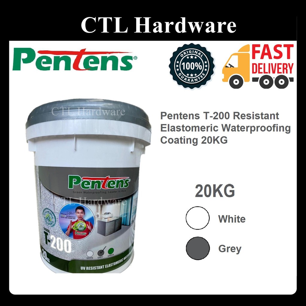 Pentens T-200 Resistant Elastomeric Waterproofing Coating 20KG (t200) *1 Tong Per Order ...