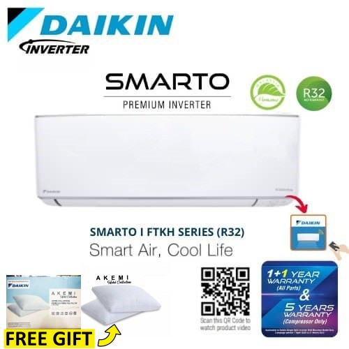 DAIKIN SMARTO INVERTER R32 FTKH SERIES (FREE GIFT!!!) | Shopee Malaysia