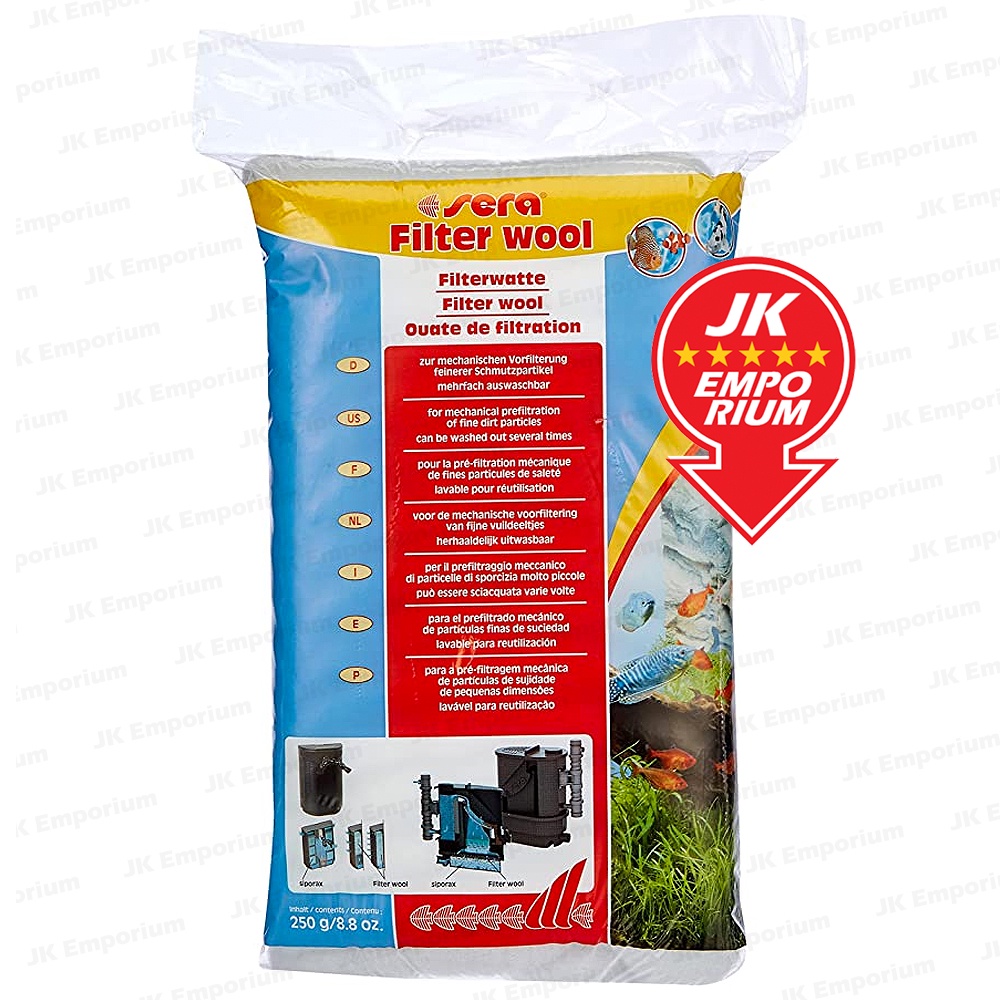 Sera Filter Wool Premium Mechanical Prefilter Fine Dirt Particles Aquarium Sponge Mat Wool Fish ...
