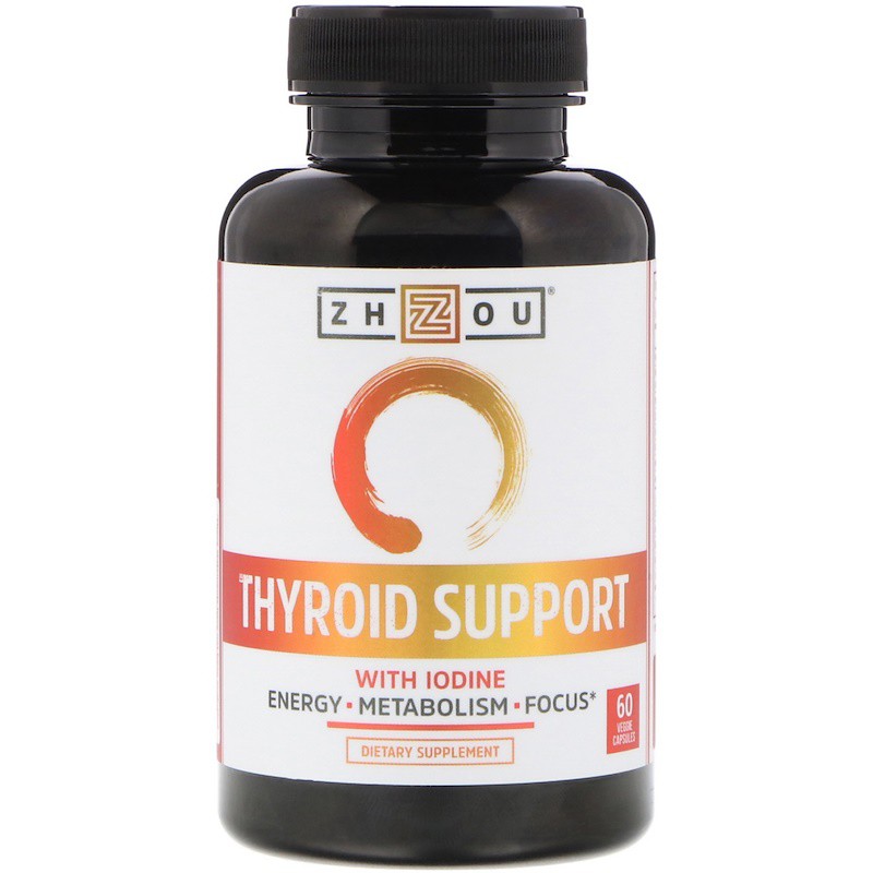 Zhou Nutrition, Thyroid Support with Iodine, 60 Veggie Capsules ...