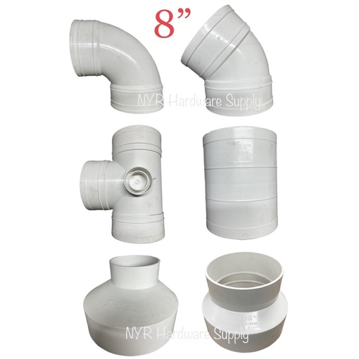 8” ( 200mm ) Upvc Fitting White Elbow 45Degree Elbow 90Degree Socket ...