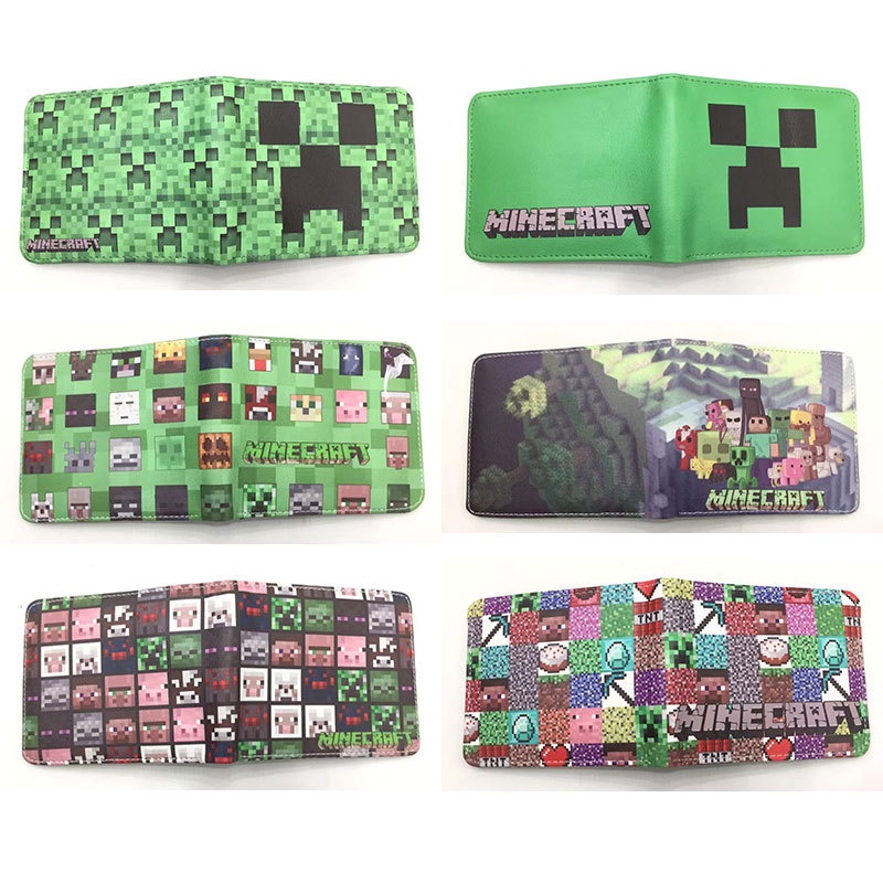 Minecraft Cartoon Short Wallet Zipper Card Holder Coin Purse Boys Girls ...