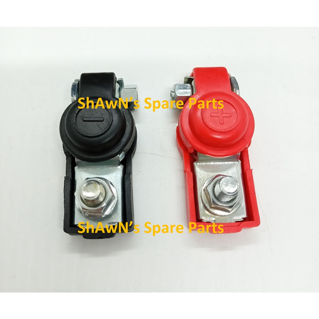 1 Pair Universal Car Battery Terminal Clamp Bateri Set Negative ...
