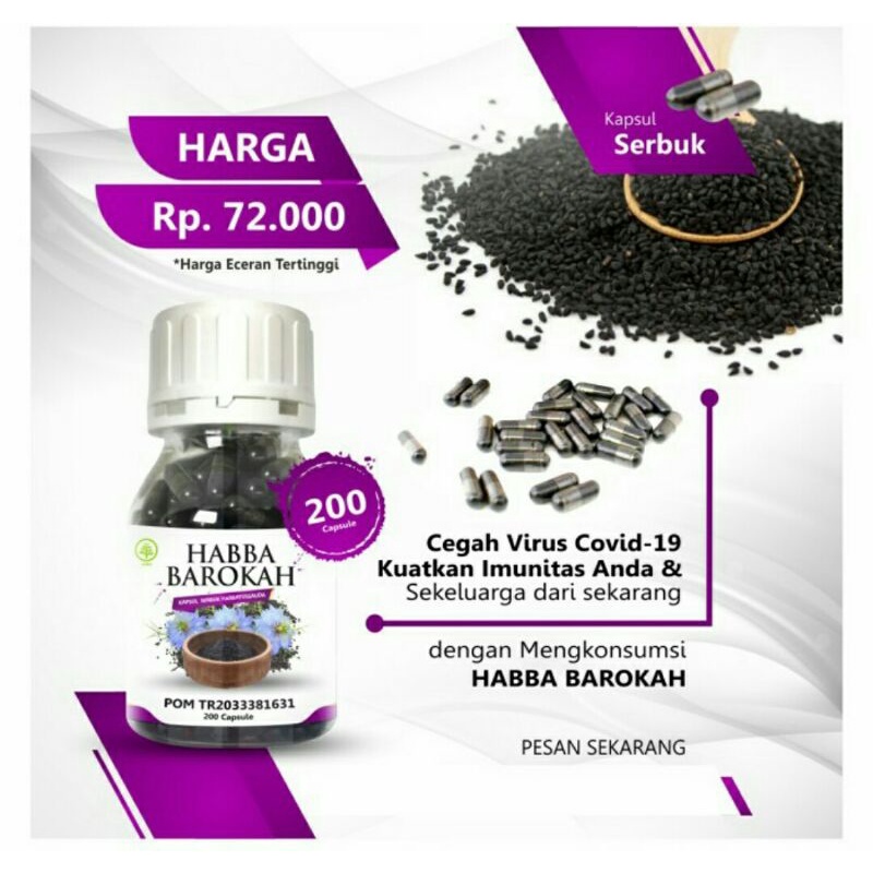 Original Habbatussauda Habba Barokah Powder 200 capsules | Shopee Malaysia