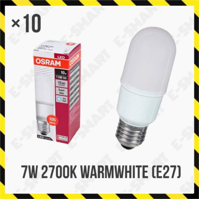 10PCS x OSRAM LED VALUE STICK BULB 7W E27 220-240V WARM WHITE | Shopee Malaysia