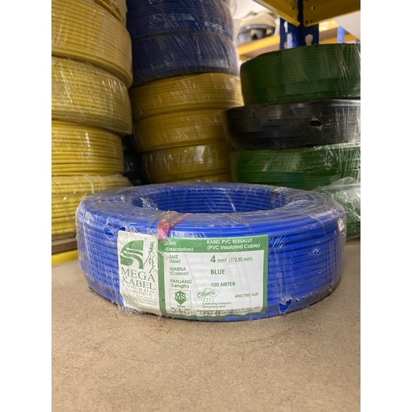 Mega Kabel 4mm PVC Insulated Cable (SIRIM Certified) Ready Stock Lowest ...