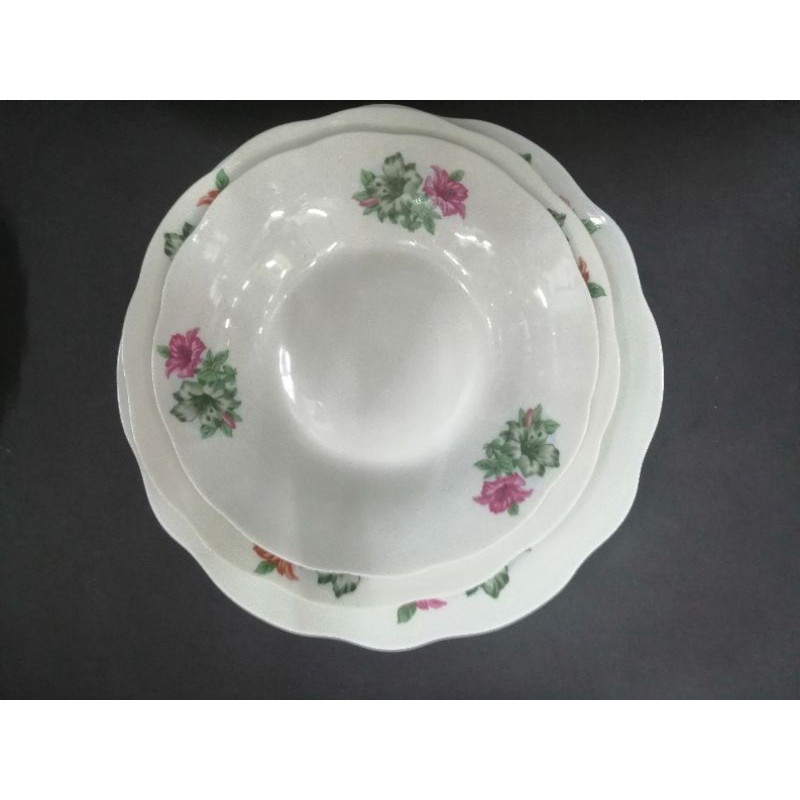 Bunga Kangkung Plate & Bowl Classic Porcelain Vintage Flower/ Pinggan ...