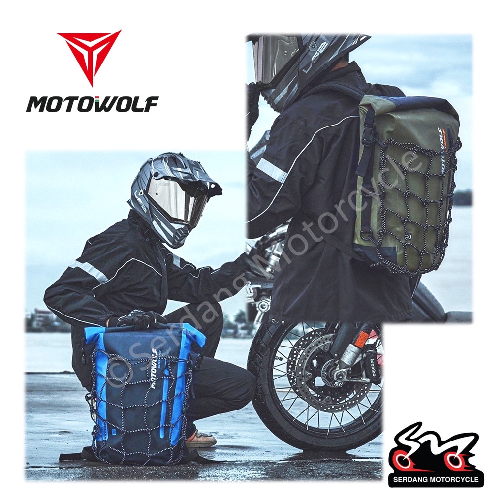 MOTOWOLF Waterproof Backpack Bag Rider Helmet Beg Galas Motor Kalis Air ...