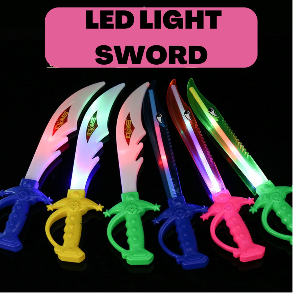 Flashing LED Light Sword Axe Toy Kids Pedang Bercahaya Kanak-kanak ...