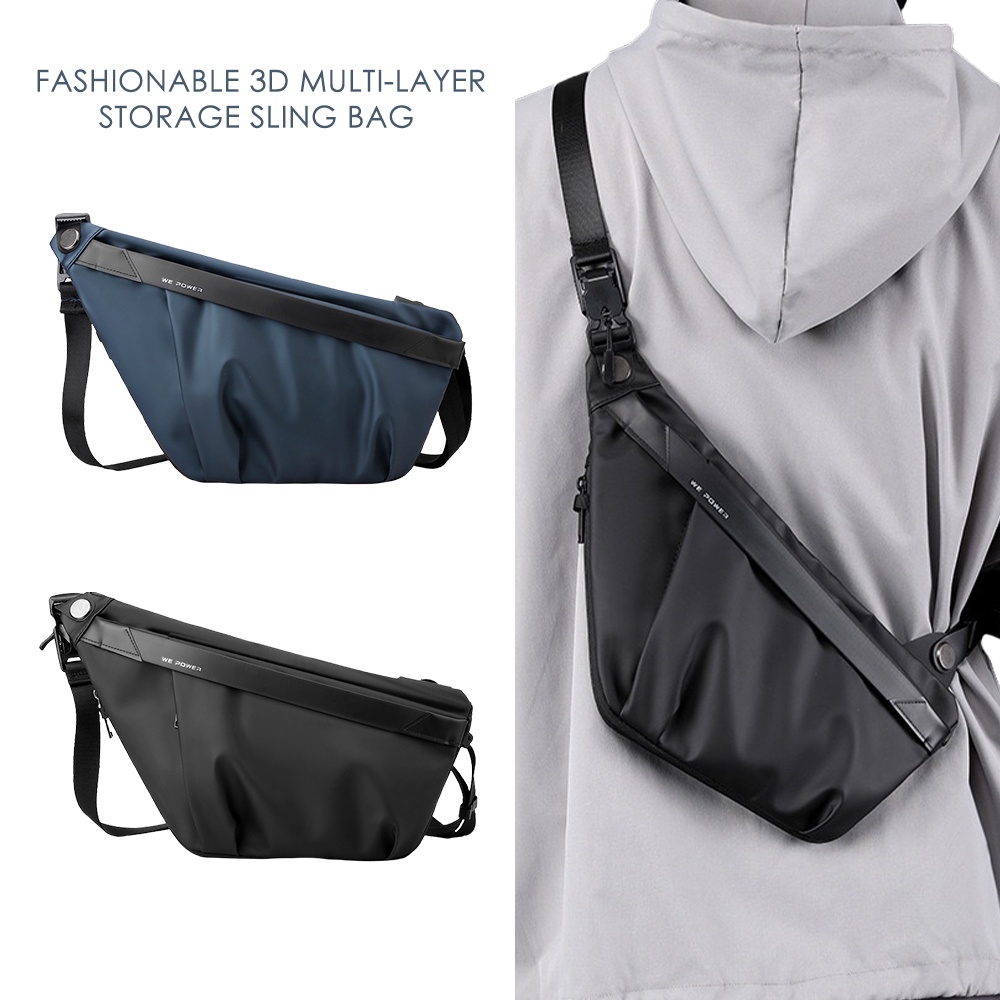 Beg Silang Lelaki Wanita 3D Men Waist Bag Chest Bag Plain Storage Sling ...