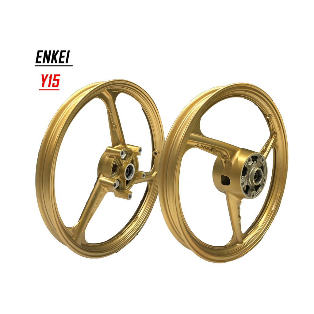 SPORT RIM ENKEI 3L Y15 GOLD (kilat) YAMAHA Y15 ZR, 3L , FULL CHOP 3 BATANG , FR 1.4, RR 1.6. x ...