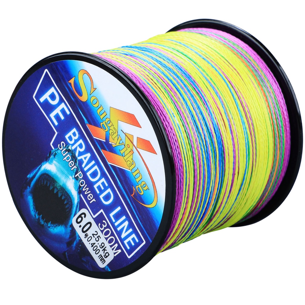 Sougayilang 300m Fishing Line Strong Braided 4 Strands Line Fishing ...