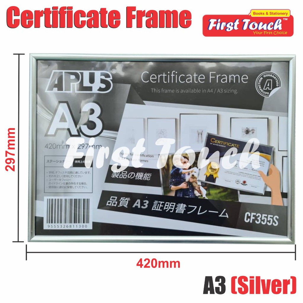 APLUS Certificate Frame Size A4 / A3 (Silver & Gold ) | Shopee Malaysia