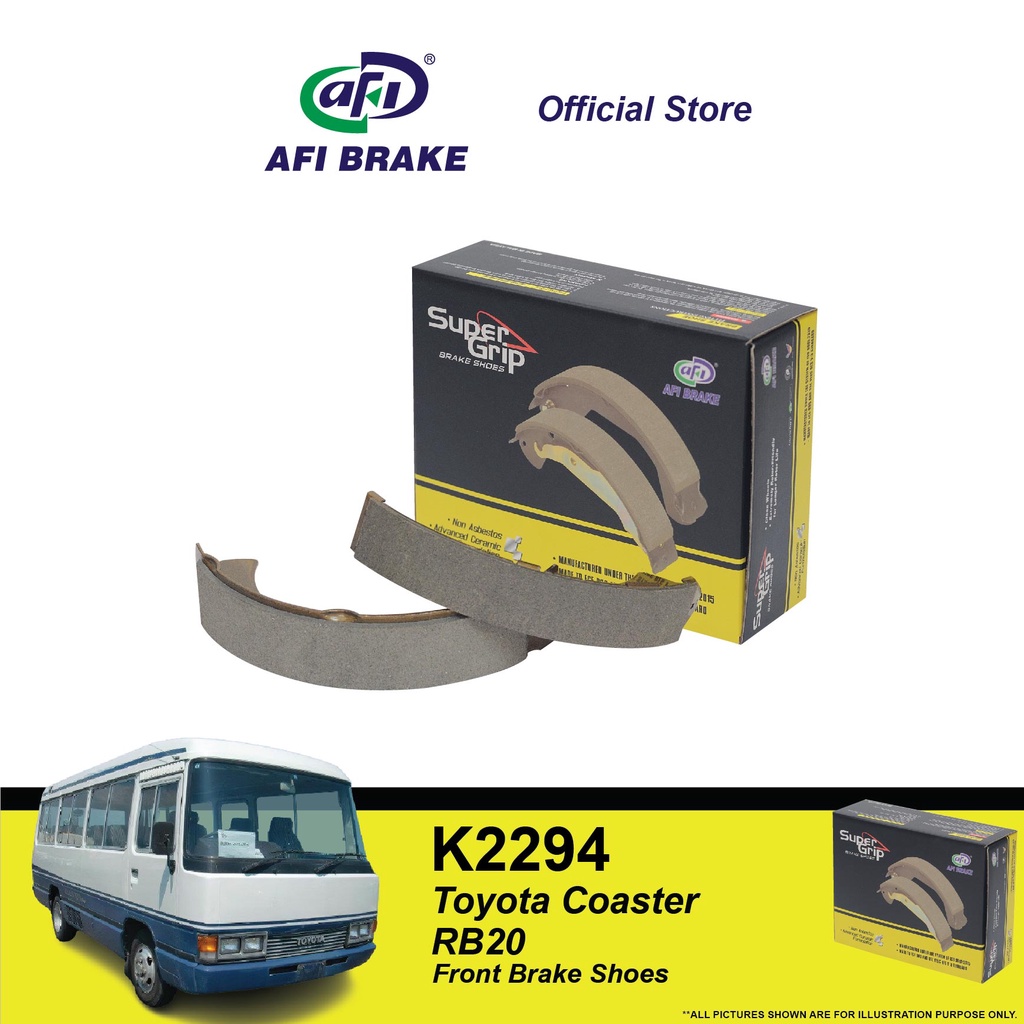 Super Grip Front Brake Shoe - Toyota Coaster RB20 - K2294 (1 set ...