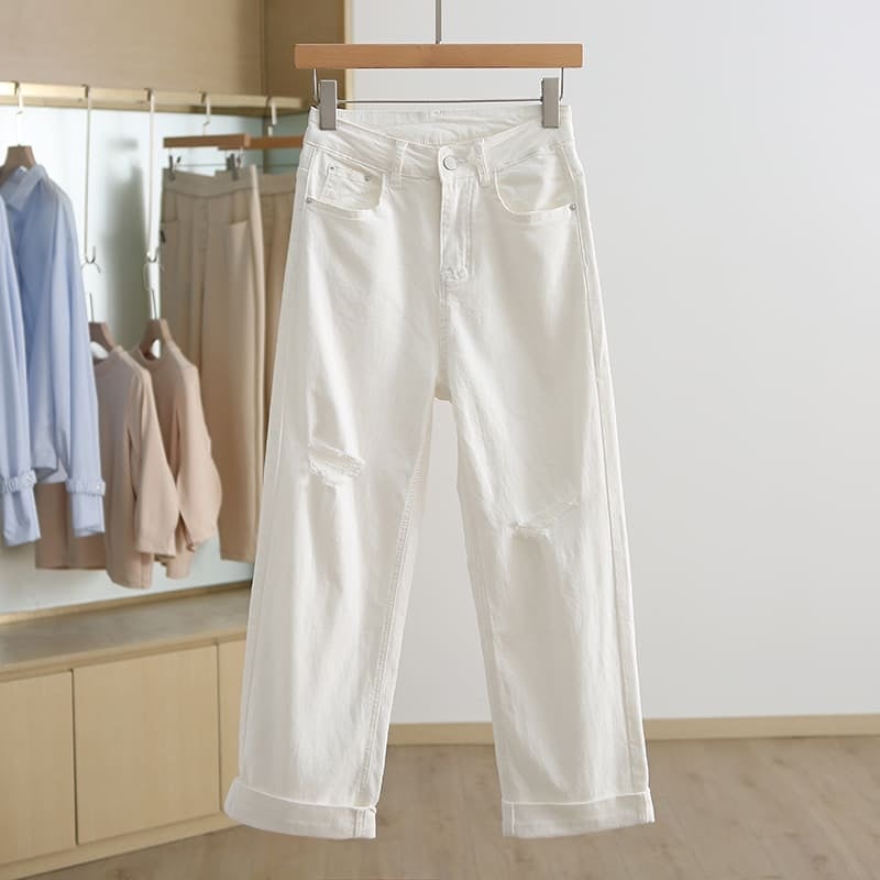 (thick jeans)Men's baggy wide-leg straight-leg jeans made of high ...
