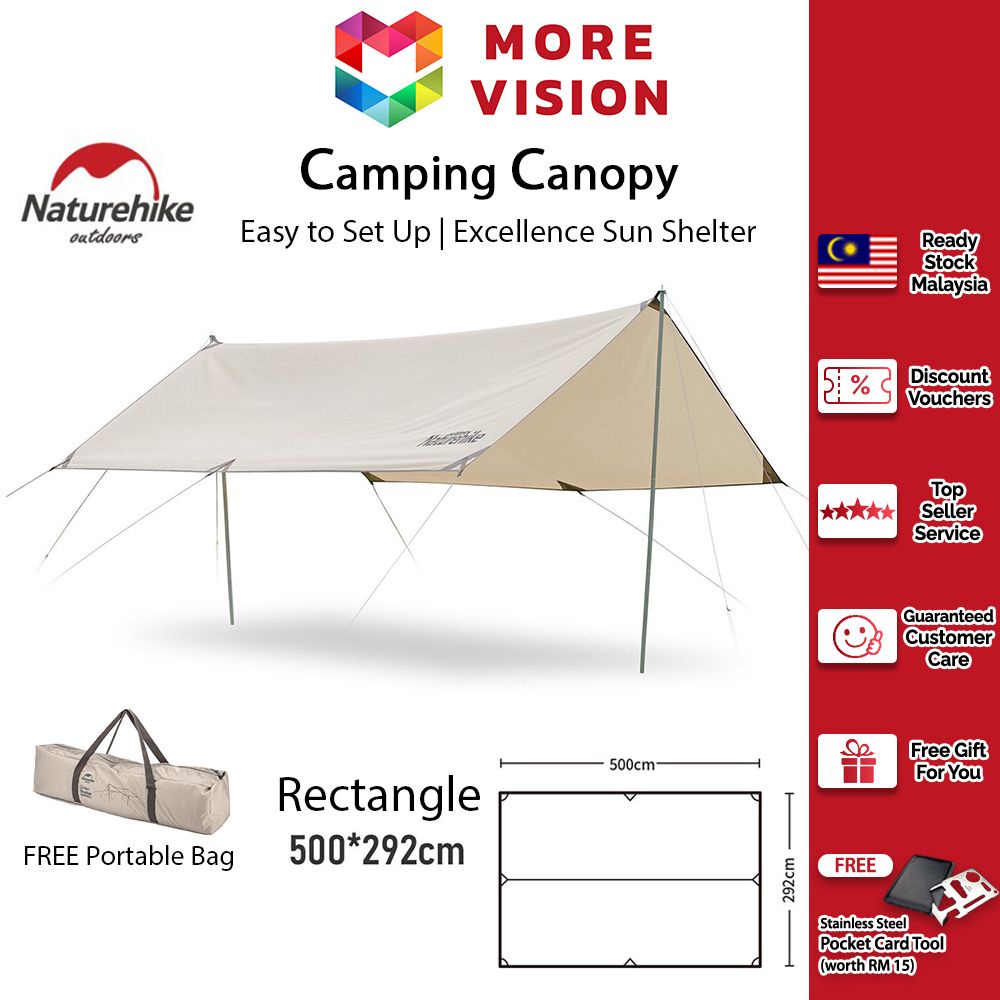 Naturehike Outdoor Camping Canopy Flysheet 4-6 Person Family PU 3000 ...