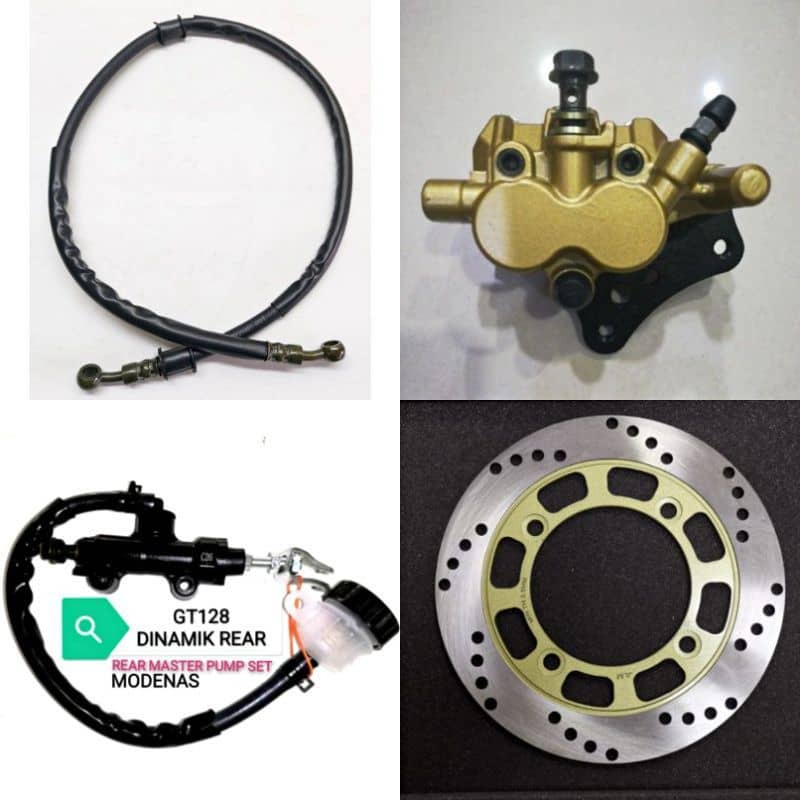 *GT128 DINAMIK REAR BRAKE SYSTEM SET X4 CALIPER MASTER PUMP DISC PLATE ...