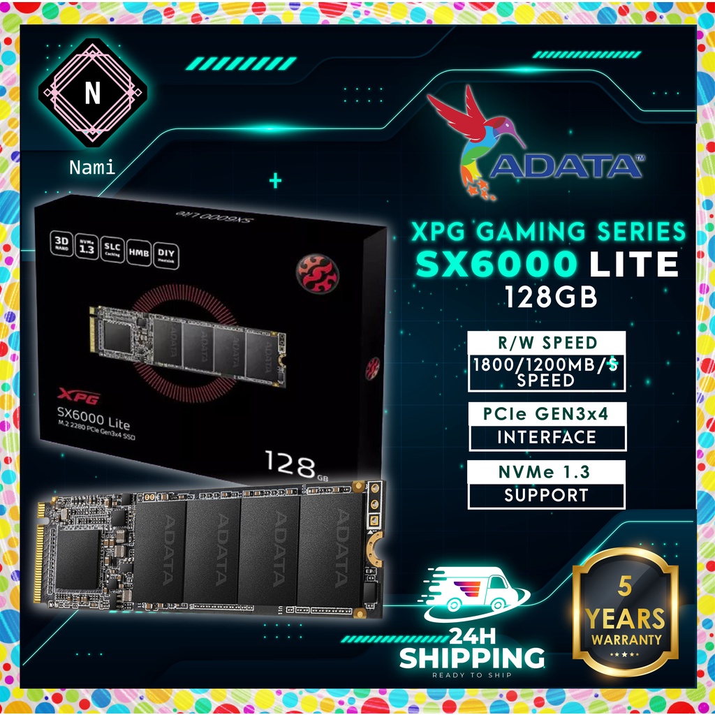 Adata XPG SX6000 LITE 128GB PCIe Gen3x4 M.2 2280 Solid State Drive SSD ...